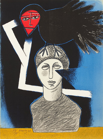 BEVERLOO CORNEILLE (1922-2010). ”Raven”, signerad och numrerad ...