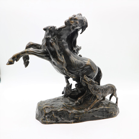FRIEDRICH GORNIK (1877 - 1943). BRONZE SCULPTURE "GALLOPING HORSE WITH ...