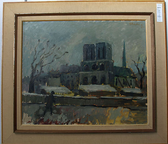 ERIK CEDERBERG. Oil on Board, Vinterstad, signed E.Cederberg 50. Art ...