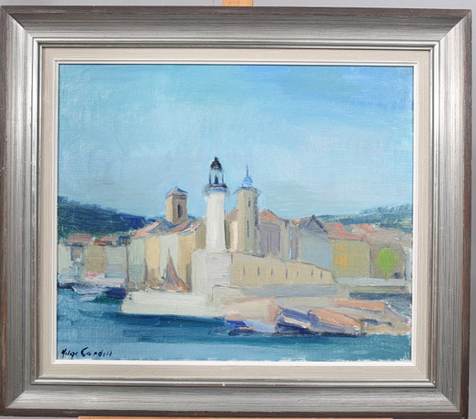 HELGE CARDELL. Oil on Board, Motive from France, signed. Art ...