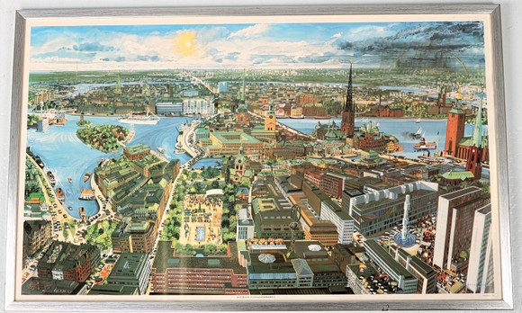 DAVID BRACKEN. F 1930, Stockholm view, offset. Art - Other - Auctionet