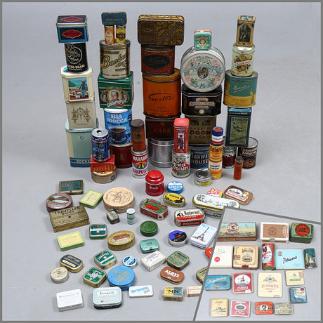 COLLECTION OF TIN CANS, early 1900s to 2000s. Miscellaneous ...