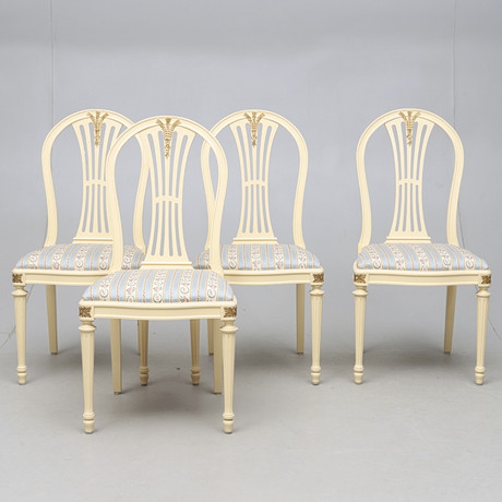 STOLAR, 4 st, Gustaviansk stil, "axet", 1900-tal. Möbler - Fåtöljer ...