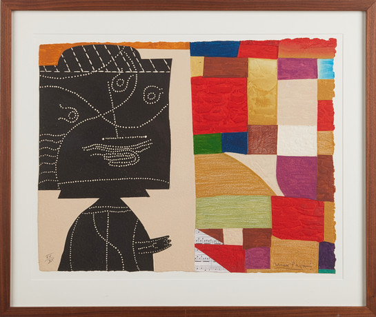 MAX PAPART. Composition, carborundum etching, collage, signed and ...