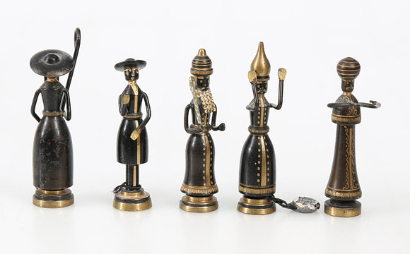 MINIATURE FIGURES, metal, 5 pieces, Israel. Silver & Metals - Other ...