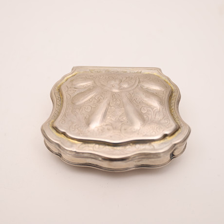 SNUFF BOX, silver, different hallmarks, 19th century, 60.42 gr. Silver ...