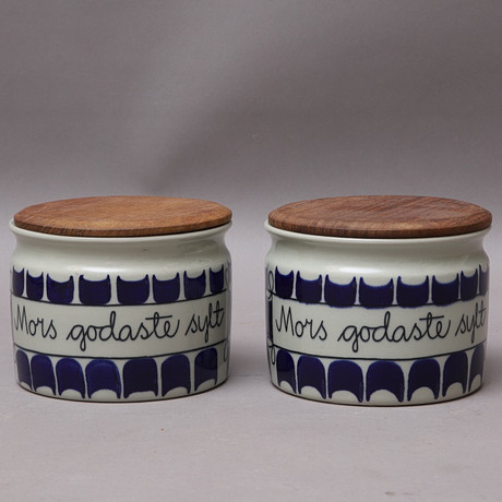 MARIANNE WESTMAN. burkar, 2 st, ''Mors godaste sylt'', Rörstrand ...