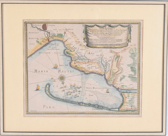 KARTA, färglitografiskt tryck, Tabula Geographica, 1655. Konst - Grafik ...