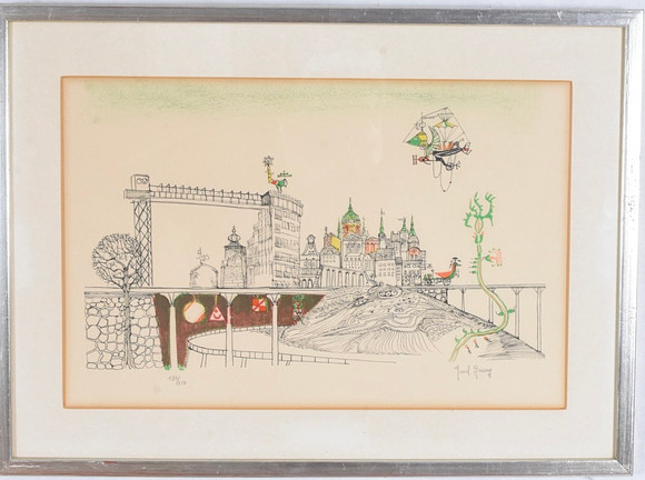 MARCEL GENAY. Färglitografi. Konst - Grafik - Auctionet