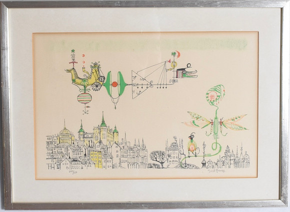 MARCEL GENAY. Färglitografi. Konst - Grafik - Auctionet