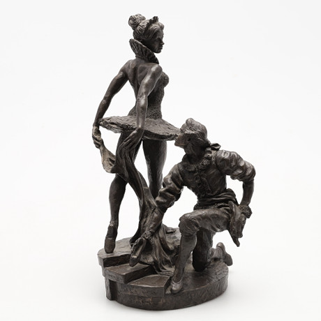 RONALD CAMERON. A BRONZED RESIN SCULPTURE OF CINDERELLA & PRINCE ...