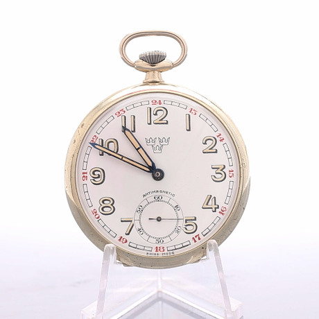 POCKET WATCH marked three crowns, nickel. Clocks & Watches - Pocket ...