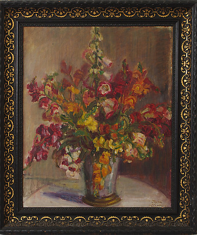 THYRA STENBERG. Flower still life, oil on Board, signed. Art ...