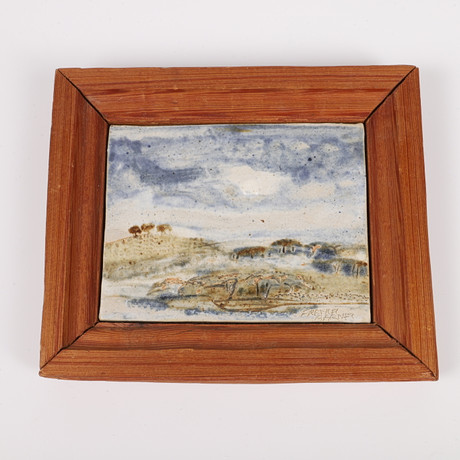FRANCES BARNES. Landscape, ceramics, signed. Ceramics & Porcelain ...