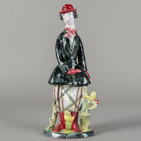 SUSI SINGER (1891- 1955). Dam med fåglar, Wiener Werkstätte, omkring ...