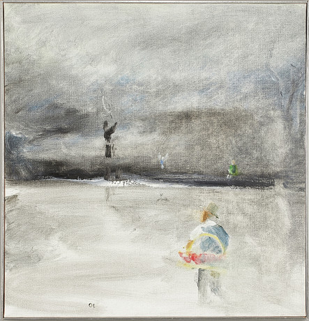 OLLE LINDGREN (FÖDD 1930). "Drömbild". Konst - Måleri - Auctionet