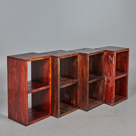 Four shelf elements / shelves, wood (4). Furniture - Cupboards ...