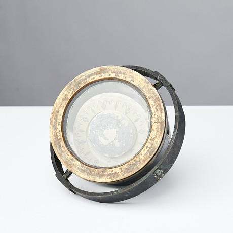 SHIP'S COMPASS, 18/1900s, dry compass, bronze and glass. Collectables ...