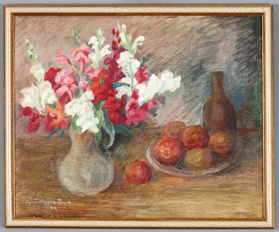 AGNES WITTFOOTH-RAADE. Flower still life, oil on Board, signed and ...
