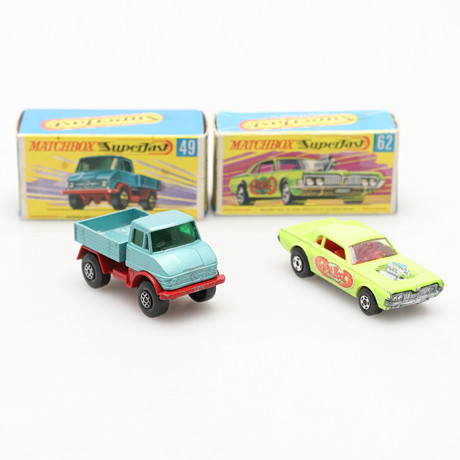 BOXED MATCHBOX SUPERFAST 62B RAT ROD DRAGSTER & 49 UNIMOG. Toys - Toys ...