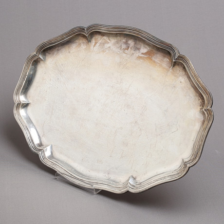 UPPLÄGGNINGSFAT, silver, John Hoffner, Uppsala, 1900-tal. Silver ...