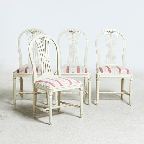 STOLAR, 4 st, modell "Axet", Bodafors, gustaviansk stil, lackerade ...