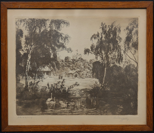ANDERS HELLER. "The redoubt". Etching, signed. Art - Engravings ...