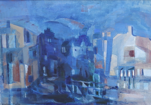 REUBEN HEDIN. Evening motif in town. Oil on canvas, signed. Art ...