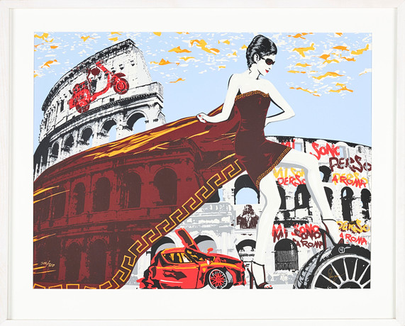 RICHARD RYAN. COLOR SERIES GRAPHIC, "Colosseum car crash", signed and ...