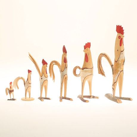 ROOSTER, 6 pieces, so-called Thursday roosters. Miscellaneous ...