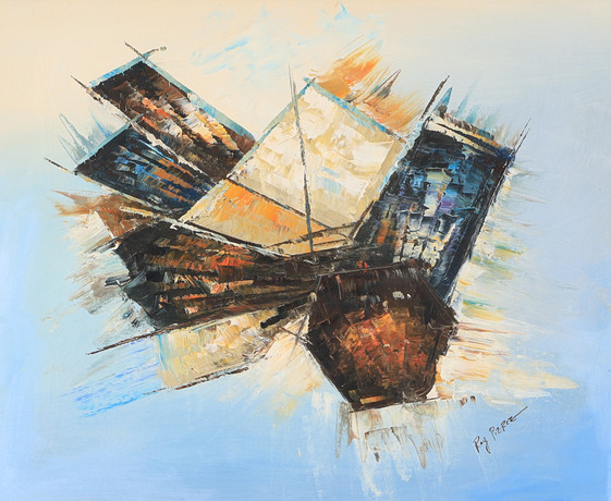 ROY PIERCE. Composition, oil on canvas, signed. Art - Paintings - Auctionet