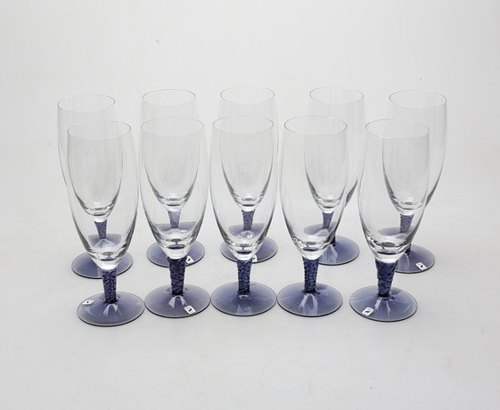 ROLF SINNEMARK. FESTIVAL GLASSES, 10 pcs, Moose "Twist" late 1900s ...