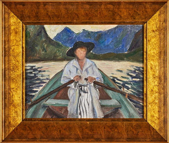 HILDA HEYMAN. Resting woman, oil on canvas attached to Board, 26 x 32 ...