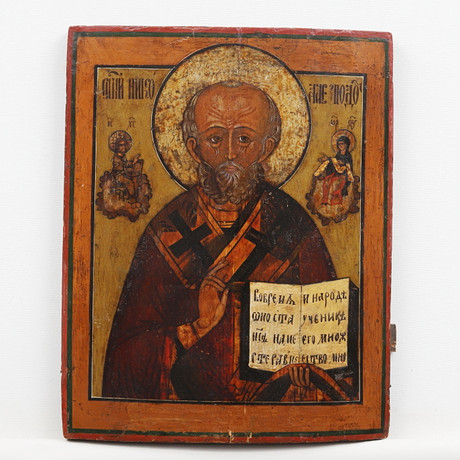 ICON, Store Nicholai, 18th century, Russia. Tribal art - Auctionet
