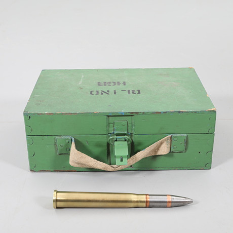GRENADE BOX and 20 x 145 mm grenade Bofors. Weapons & Militaria - Other ...