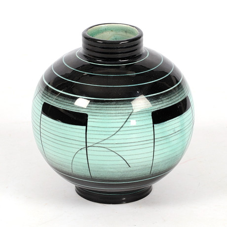 VAS, flintgods, Art deco, Ilse Claeson, Rörstrand, 1900-tal. Keramik ...