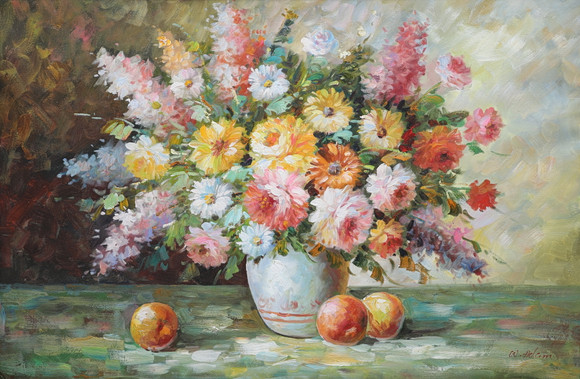 WALTER ADAMS. olja på duk, blomsterstilleben, signerad W. Adam. Konst ...