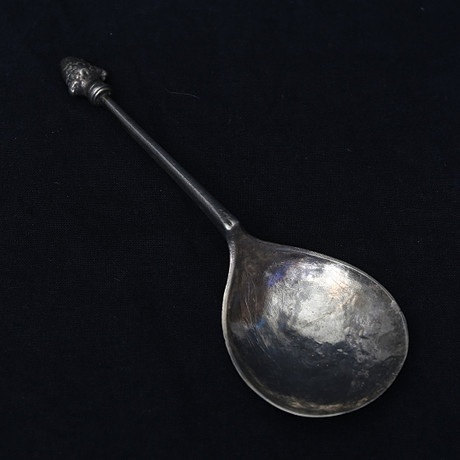 RENAISSANCE SPOON with cluster of grapes, silver, monogram, 16th ...