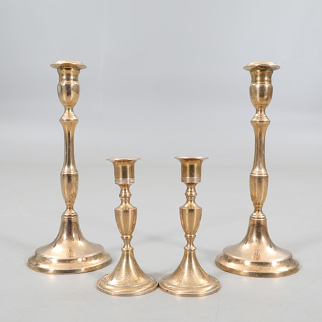 LJUSSTAKAR, 4 st, mässing, malm, bla Skultuna. Belysning & Lampor ...