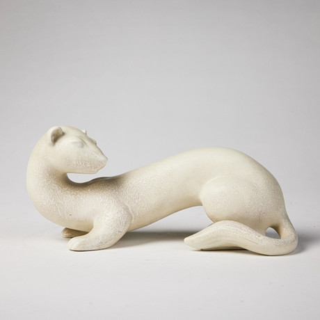 GUNNAR NYLUND. Figurin, Rörstrand 1950-tal, stengods. I form av iller ...