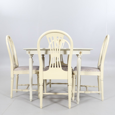 BORD samt 4 STOLAR, gustaviansk stil, "Axet". Möbler - Matsalsmöbler ...