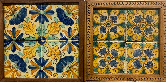 Two panels of four Catalan tiles, 17th Century. Ceramics & Porcelain ...