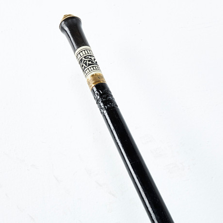 WALKING CANE with hidden sword blade, circa 1960s/70s, brass fittings ...