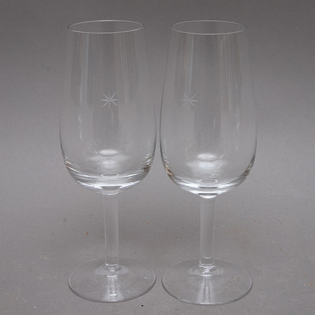 SIGNE PERSSON-MELIN. champagne glasses, 8 pcs, ''Bouquet'', glass ...