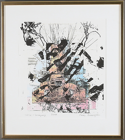 HASSE HASSELGREN. Serigraphy, signed, 320 copies. Art - Engravings ...