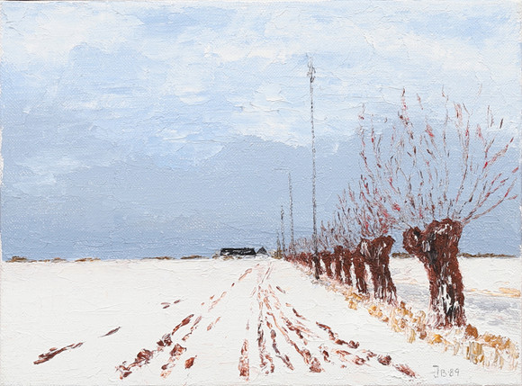 JIM BENGTSSON. Winter landscape, Beddinge, oil on canvas, signed JB and ...