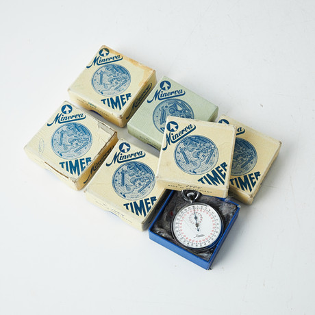 MINERVA, stopwatch, mid 20th century, chrome cases, model 1404. Clocks ...