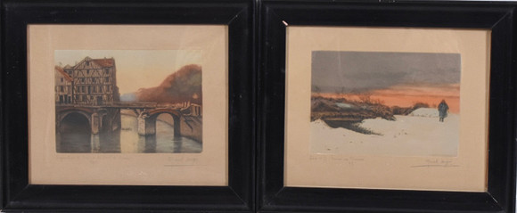 MARCEL AUGIS. Color etchings, 2 pieces. Art - Engravings & Prints ...