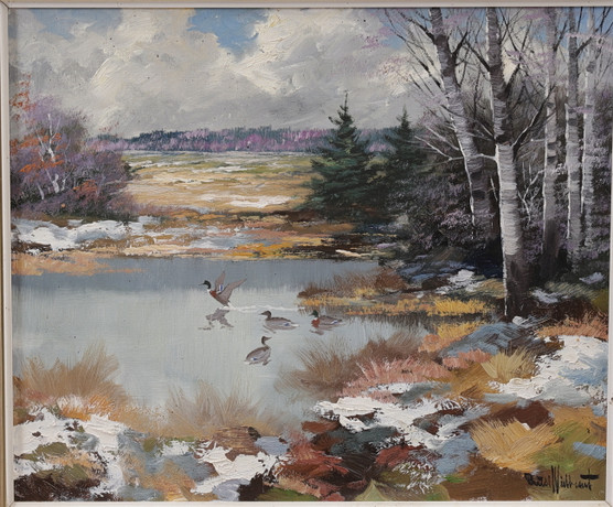 BERTIL WIDBRANDT. Flygande änder, olja på duk, signerad. Konst - Måleri ...