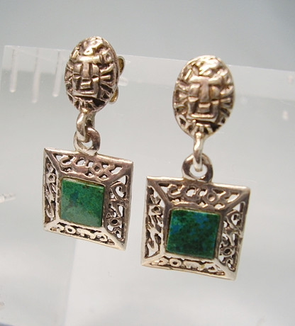 MALAKIT 925 SILVER ÖRHÄNGEN. Smycken & Ädelstenar - Enstensörhängen ...